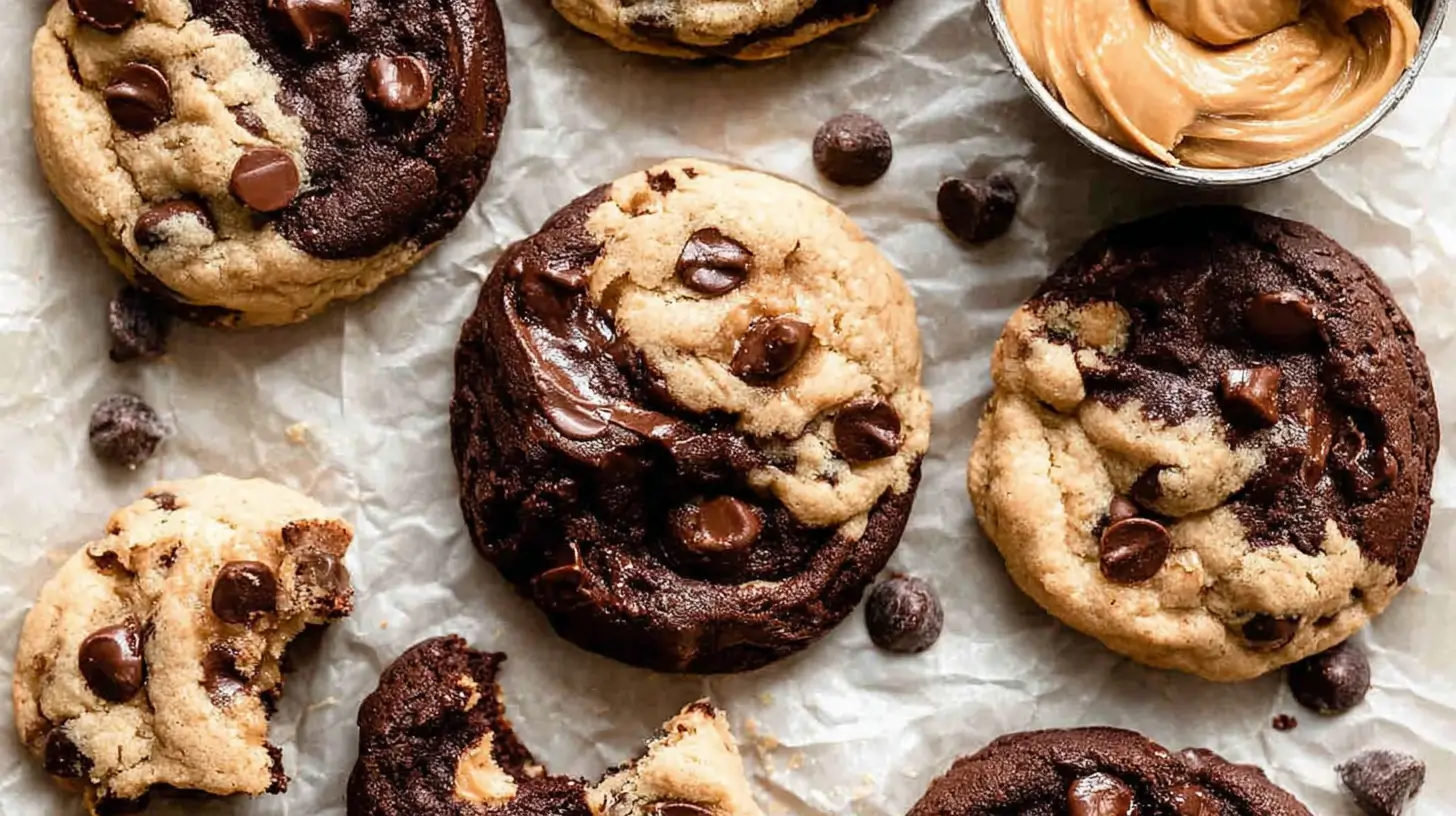 Easy Peanut Butter Chocolate Swirl Cookies